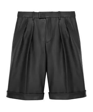 Saint Laurent Lambskin Bermuda Shorts - Black
