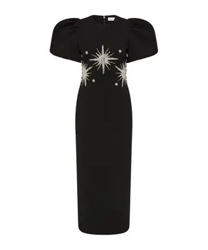 Rebecca Vallance Estella Midi Dress With Star Embellishments - Black