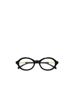 Gucci Oval Frame Glasses - Bright Black