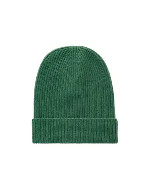 THE ELDER STATESMAN Statesman Ribbed Cashmere Beanie - Green
