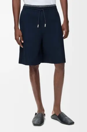 Loewe Elastic Waist Logo Shorts - Dark Navy
