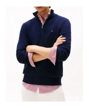 Tommy Hilfiger Logo-embroidered Half-zip Jumper