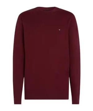 Tommy Hilfiger Cotton Cashmere Crew Neck Jumper - Deep Rouge