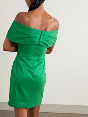 Rebecca Vallance Bailey Off-shoulder Pleated Dress