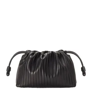 Loewe Medium Flamenco Pleats Purse In Nappa Lambskin - Black