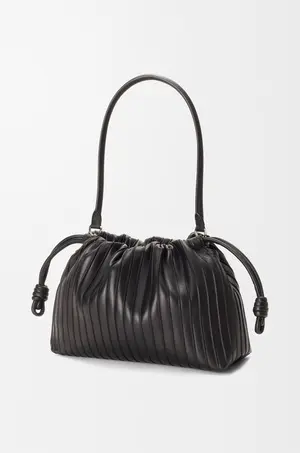 Loewe Medium Flamenco Pleats Purse In Nappa Lambskin - Black