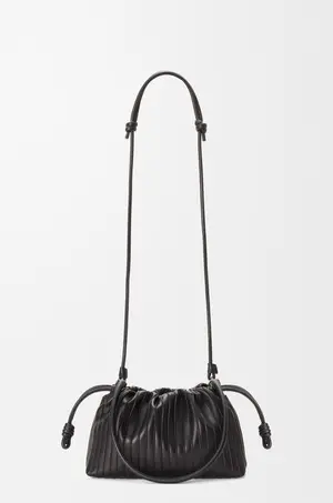 Loewe Medium Flamenco Pleats Purse In Nappa Lambskin - Black
