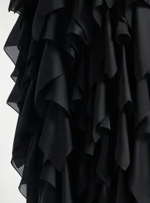 Balmain Long Ruffled Skirt