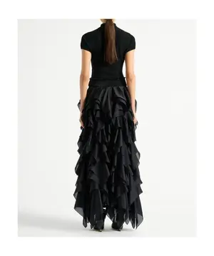 Balmain Long Ruffled Skirt