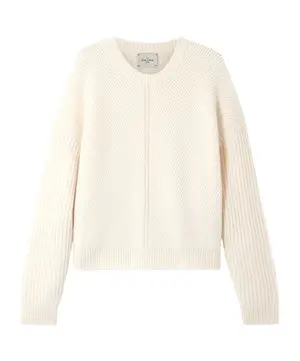 Le Kasha Puglia Ribbed Organic Cashmere Pullover - White