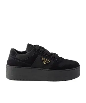 Prada Downtown Bold Re-nylon And Suede Sneakers