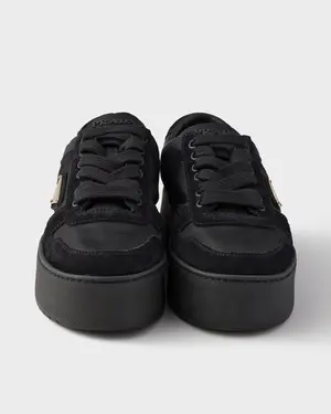 Prada Downtown Bold Re-nylon And Suede Sneakers
