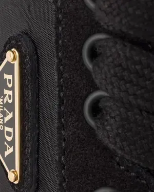 Prada Downtown Bold Re-nylon And Suede Sneakers