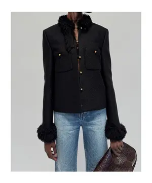 Celine Chasseur Jacket In Viscose And Wool Natt