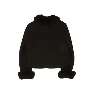 Celine Chasseur Jacket In Viscose And Wool Natt - Black