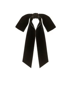 JENNIFER BEHR Adley Velvet Bow Barrette - Black