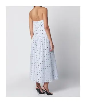 Alessandra Rich Polka Dot Halterneck Midi Dress