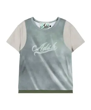 Andersson Bell Printed Layered T-shirt - Green/gray