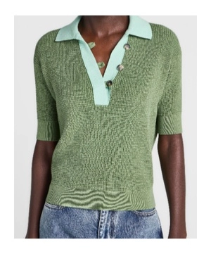 J.W.ANDERSON Knitted Polo Top In Peppermint