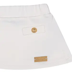 Balmain Button-detail Logo-plaque Skirt