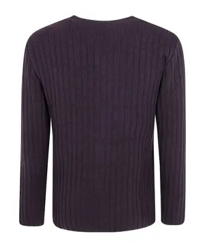 LARDINI Long Sleeve Buttoned Cardigan With Ribbed Details