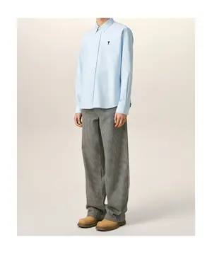 AMI Paris Logo Detailed Long Sleeved Shirt