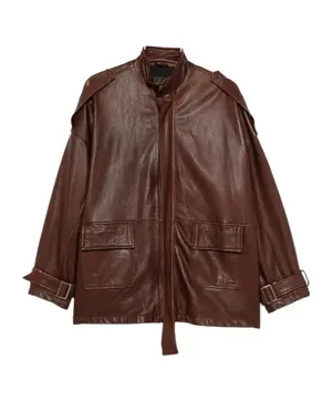 GIORGIO BRATO Long-sleeve Leather Jacket - Brown