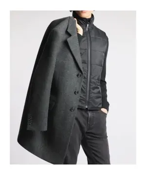 FAY Herringbone-pattern Double Coat