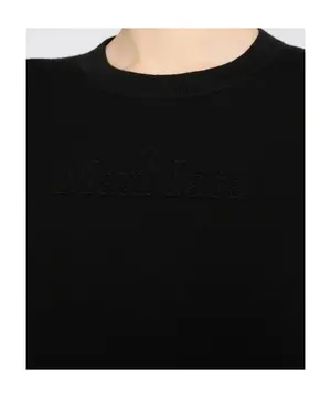 Max Mara Wool Yarn Sweater With Embossed Logo Detail