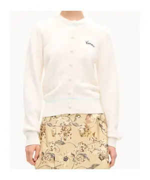 Kenzo Varsity' Embroidered Cardigan In Cotton Wool