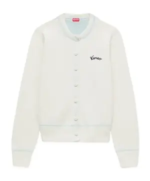 Kenzo Varsity Embroidered Knit Cardigan - Off White