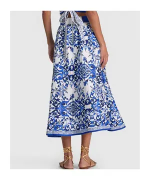 ALICEOLIVIA Earla High-waisted Flared Midi Skirt