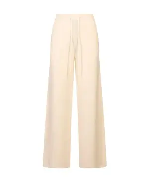 Max Mara Elasticated Waistband Straight Leg Trousers With Drawstring And Side Pockets