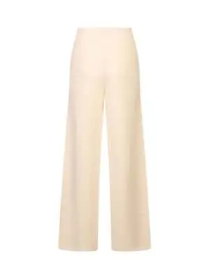 Max Mara Elasticated Waistband Straight Leg Trousers With Drawstring And Side Pockets
