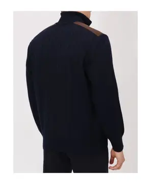 Paul & Shark Ribbed Zip-up Cardigan With Stand Collar