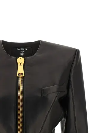 Balmain Zip-up Leather Jacket