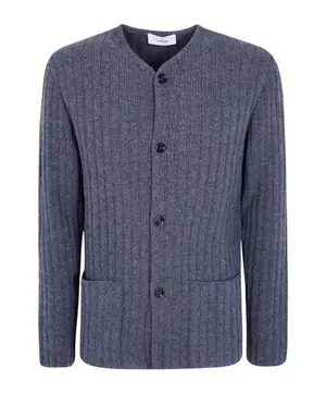 LARDINI Long Sleeve Buttoned Cardigan - Grey