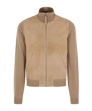 TOM FORD Stand-collar Zip-up Panelled Jacket