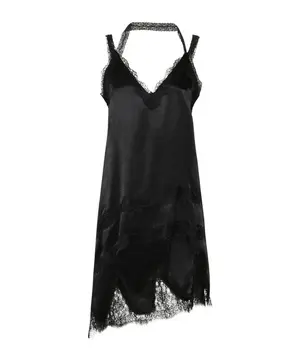 Marella Lace-trimmed Satin Dress - Black