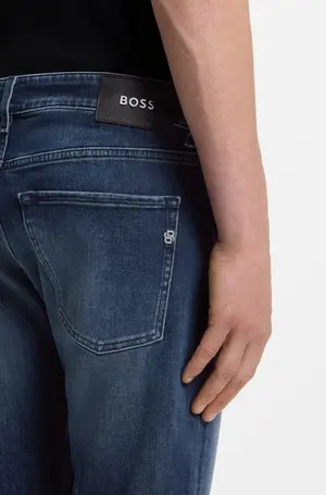 Hugo Boss Delaware Slim-fit Jeans In Stretch Cotton Blend