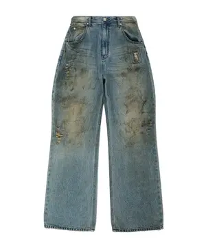 Andersson Bell Ripped Wide-leg Jeans - Blue