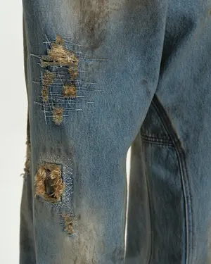 Andersson Bell Ripped Wide-leg Jeans