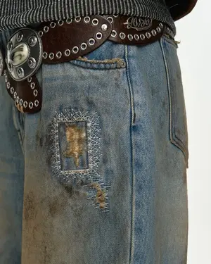 Andersson Bell Ripped Wide-leg Jeans