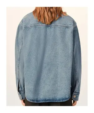 AMI Paris Blue Cotton Overshirt With De Coeur