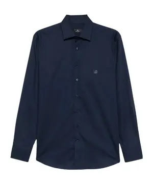 Etro Logo-embroidered Button-down Shirt - Black