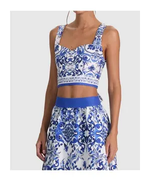 ALICEOLIVIA Miriam Sweetheart Cropped Top