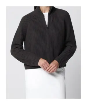 LISA YANG Heavy-knit Zip-up Sweater