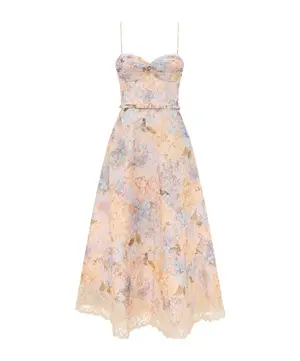 Zimmermann Valiant Tucked Midi Dress - Blue Hydrangea