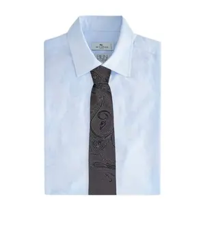 Etro Silk Jacquard Tie With Paisley Motif - Grey