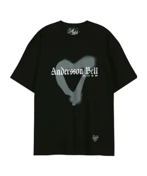 Andersson Bell Heart-patterned T-shirt - Black